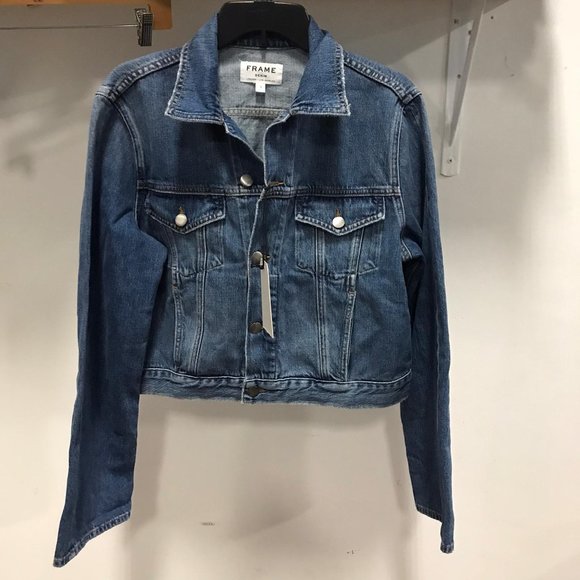 Frame Denim | Jackets & Coats | Nwt Frame Crop Denim Jean Jacket S ...